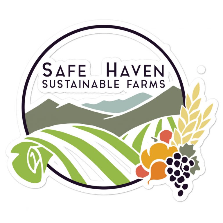Bubble-free Safe Haven Logo stickers – Safe Haven Sustainable Farms